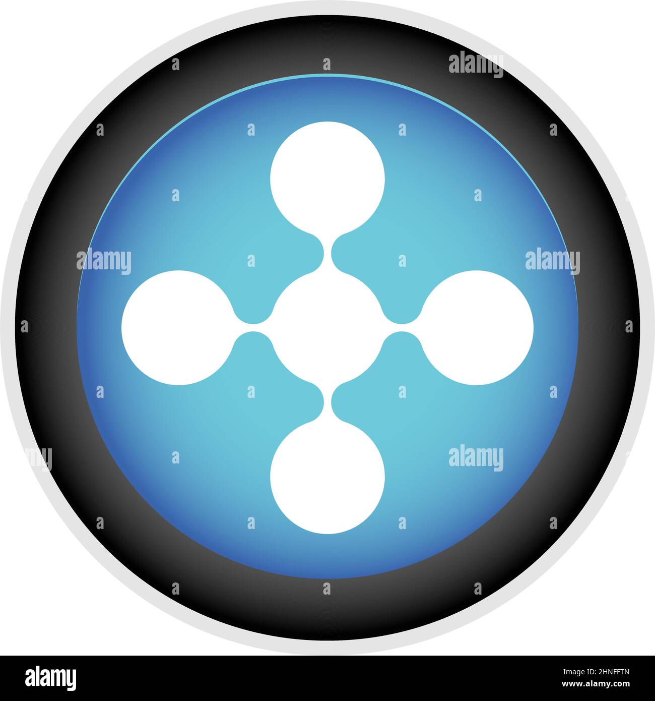 Connected circles, nodes as technology, tech, electronics and ...
