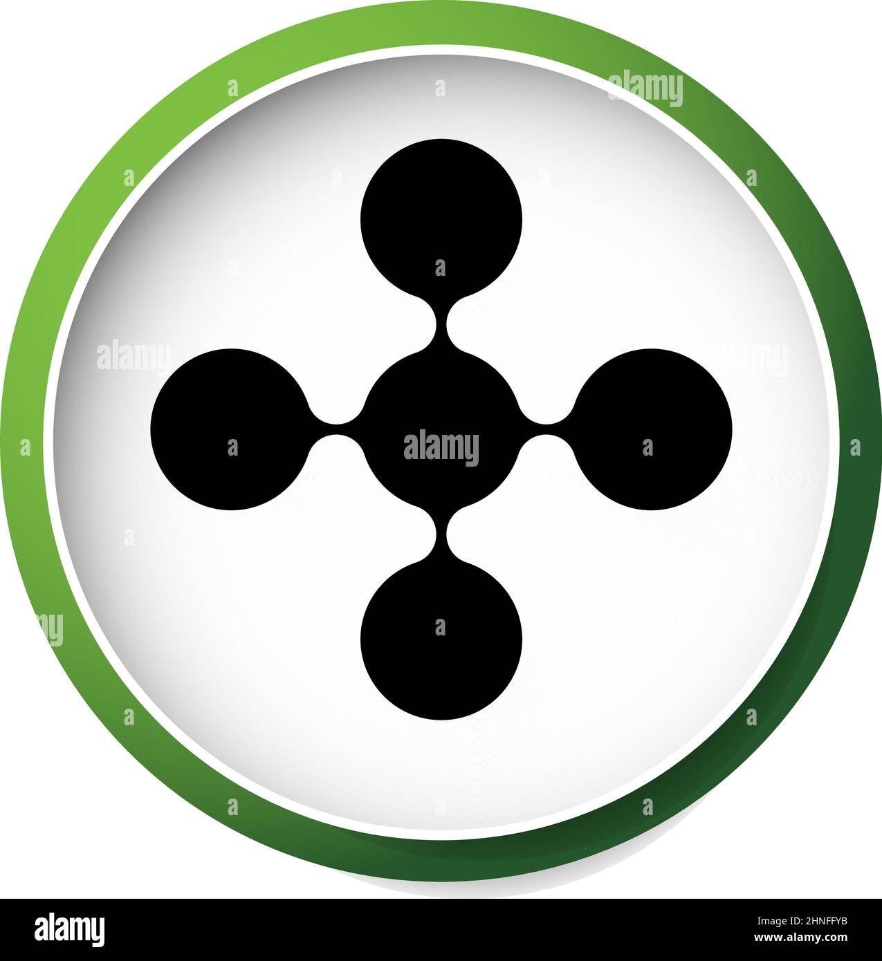 Connected circles, nodes as technology, tech, electronics and ...