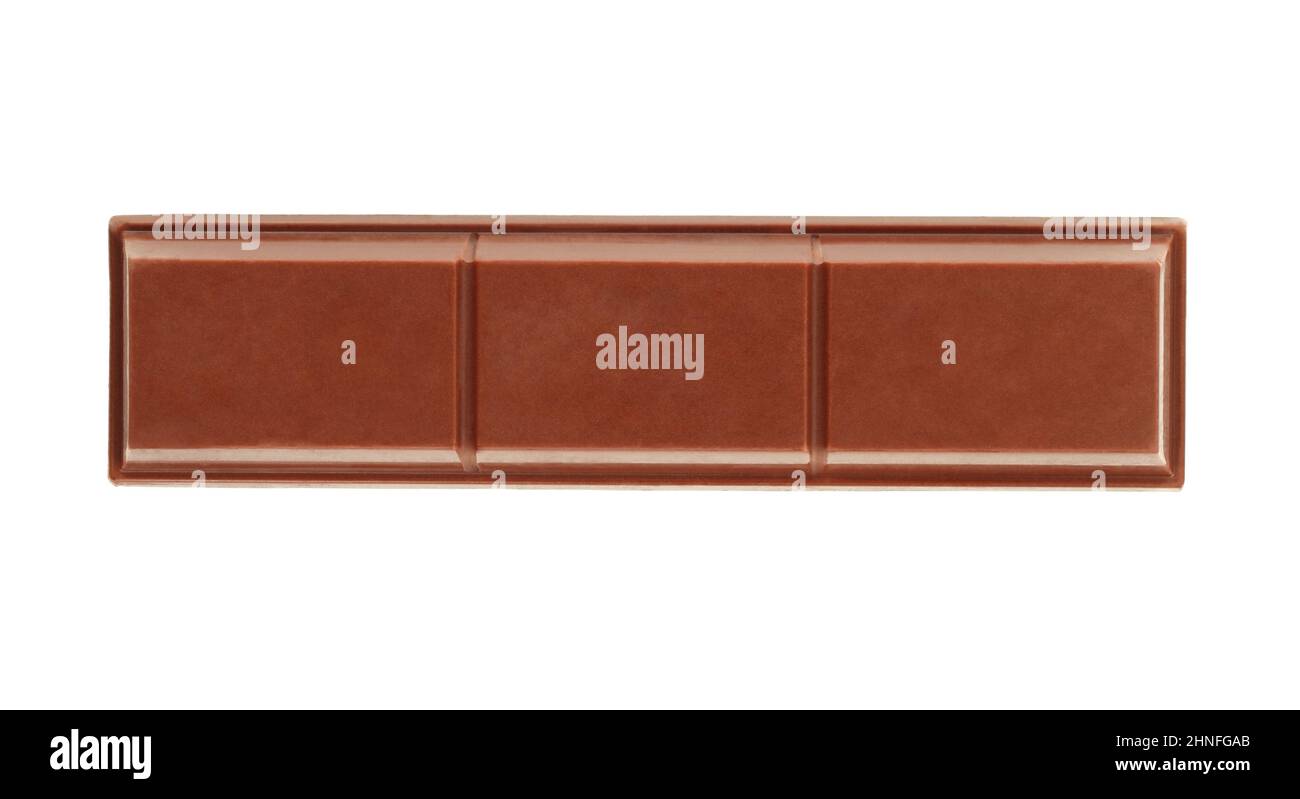 Chocolate bar top view isolated on white background close-up Stock ...