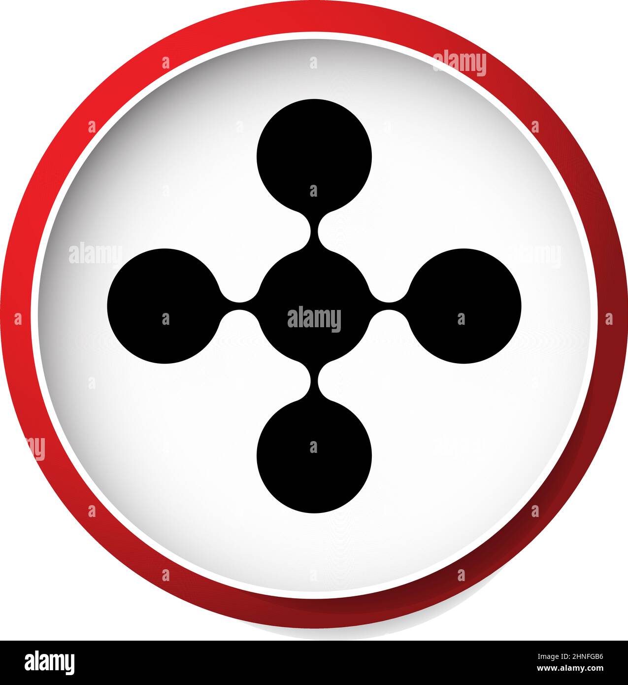 Connected circles, nodes as technology, tech, electronics and ...