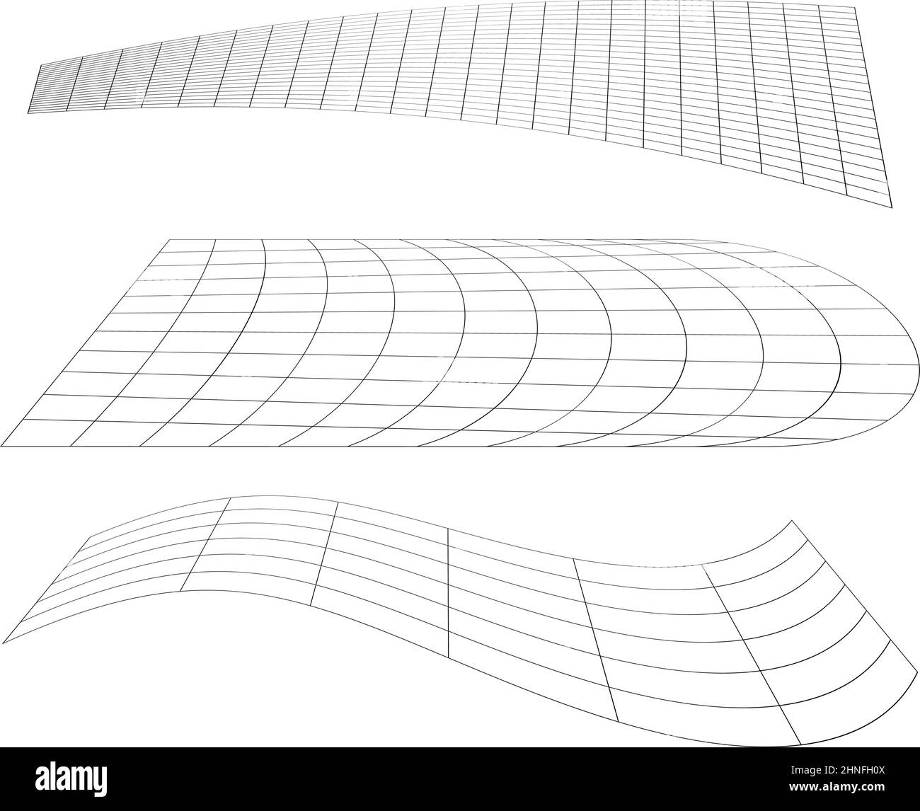 Graticule grid, mesh plane with deform, distortion effect. Reticulate ...