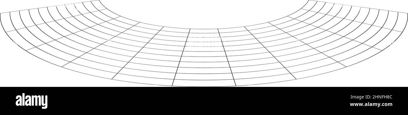 Graticule grid, mesh plane with deform, distortion effect. Reticulate ...