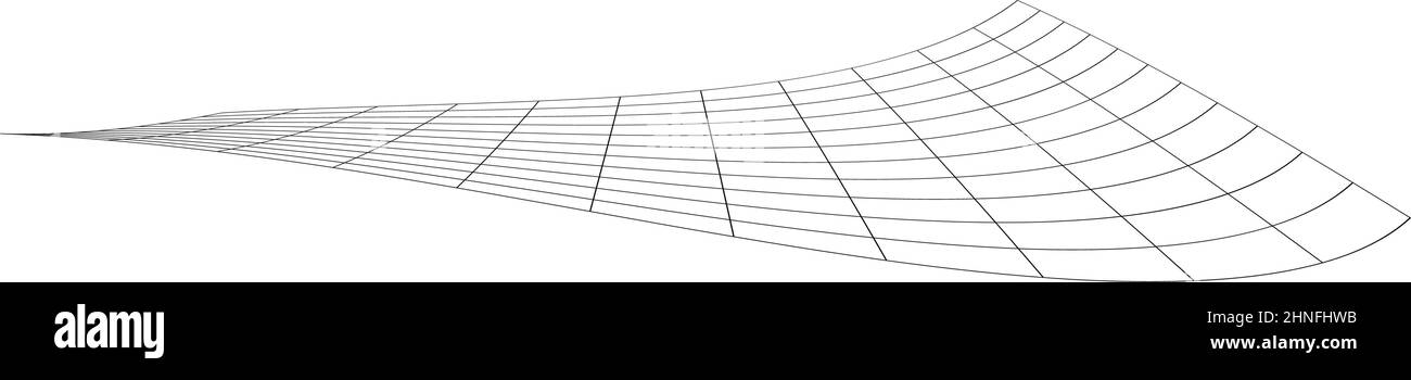 Graticule grid, mesh plane with deform, distortion effect. Reticulate ...