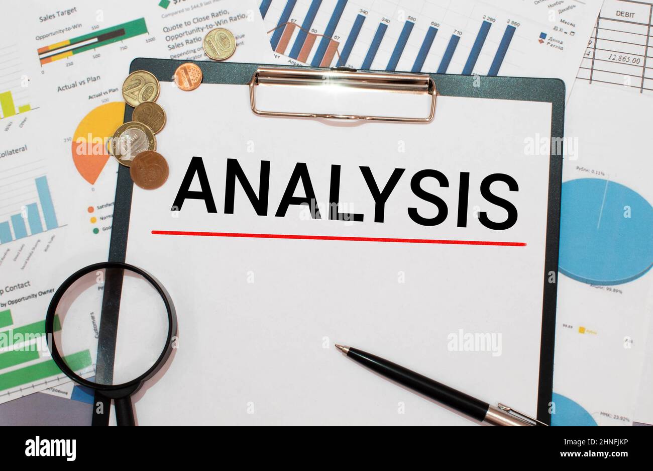 ANALYSIS word written in a notebook on a dark beautiful background with ...