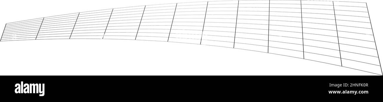 Graticule grid, mesh plane with deform, distortion effect. Reticulate ...