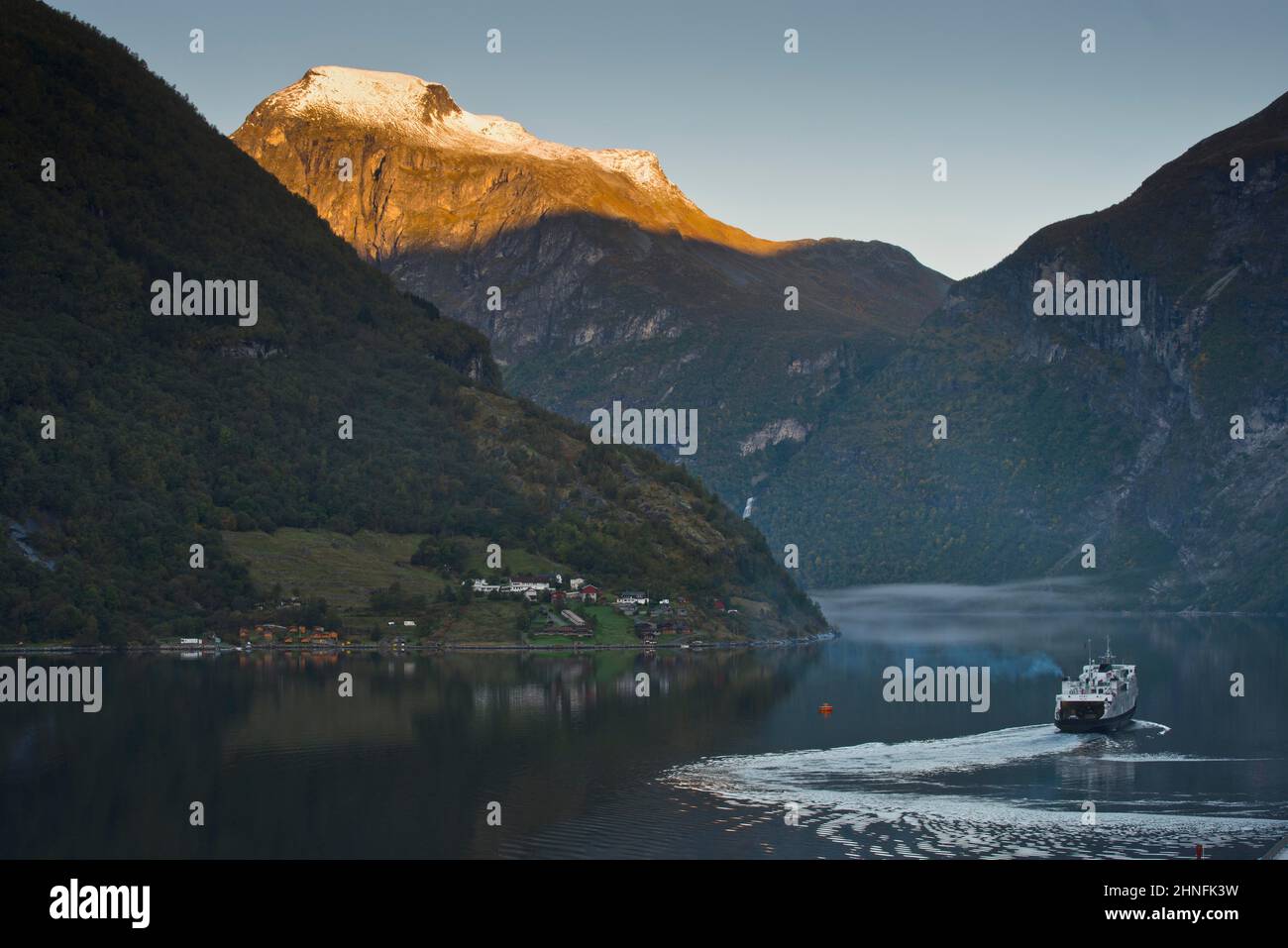 Ferry in Geiranger Fjord, Geiranger, Norway Stock Photo - Alamy