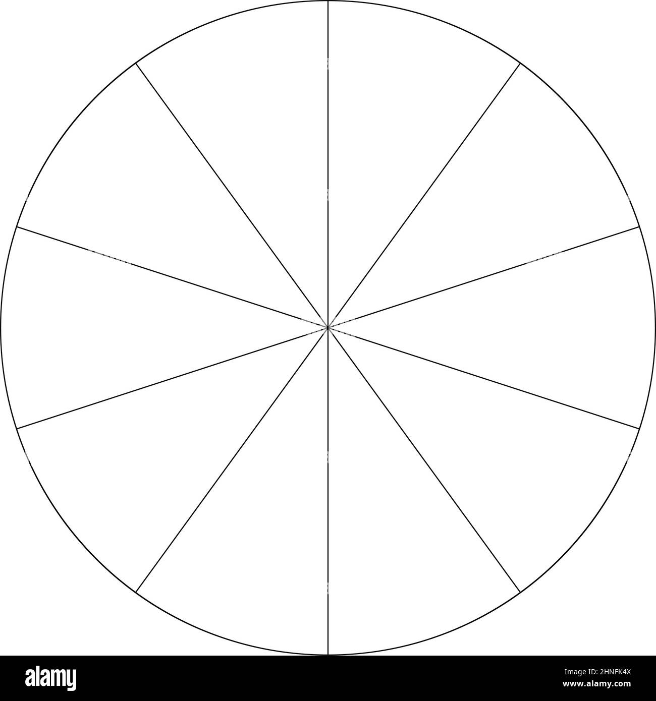 Pie chart, pie graph circle circular diagram from 2 to 65 sections ...