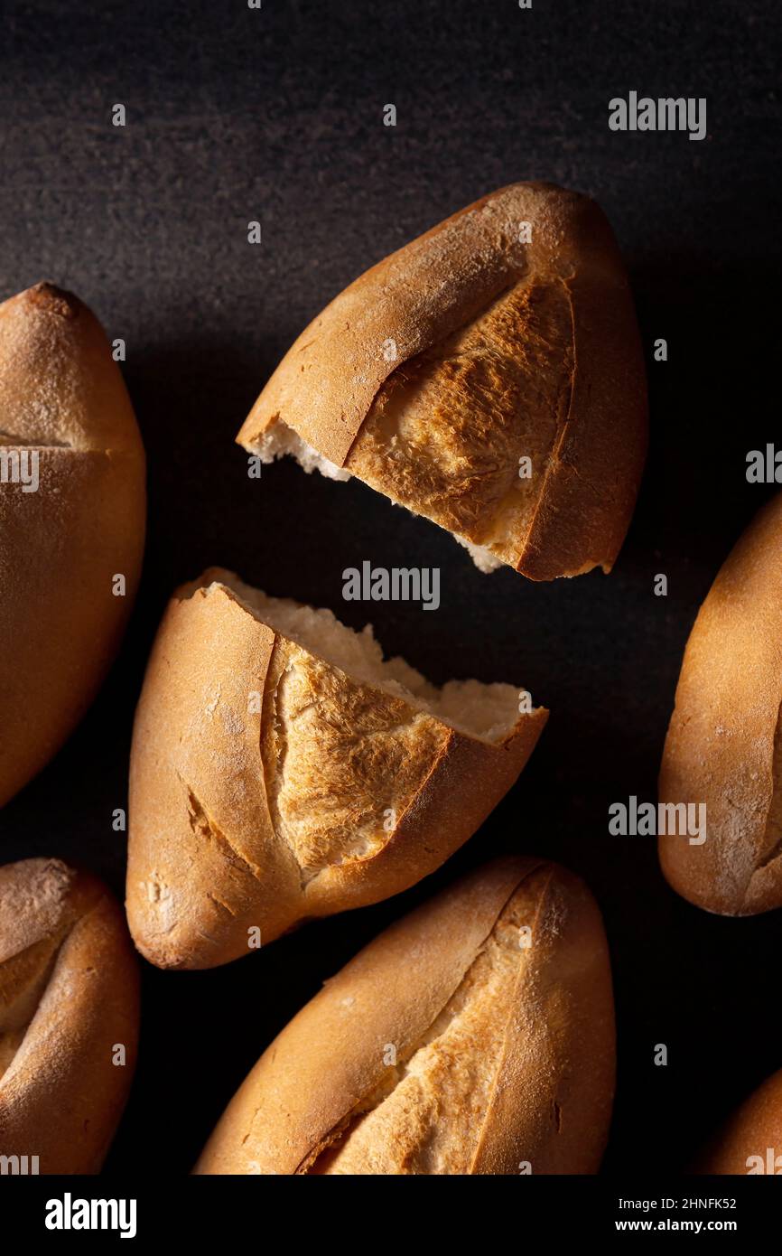 Bolillo. Traditional mexican bakery. White bread commonly used to ...