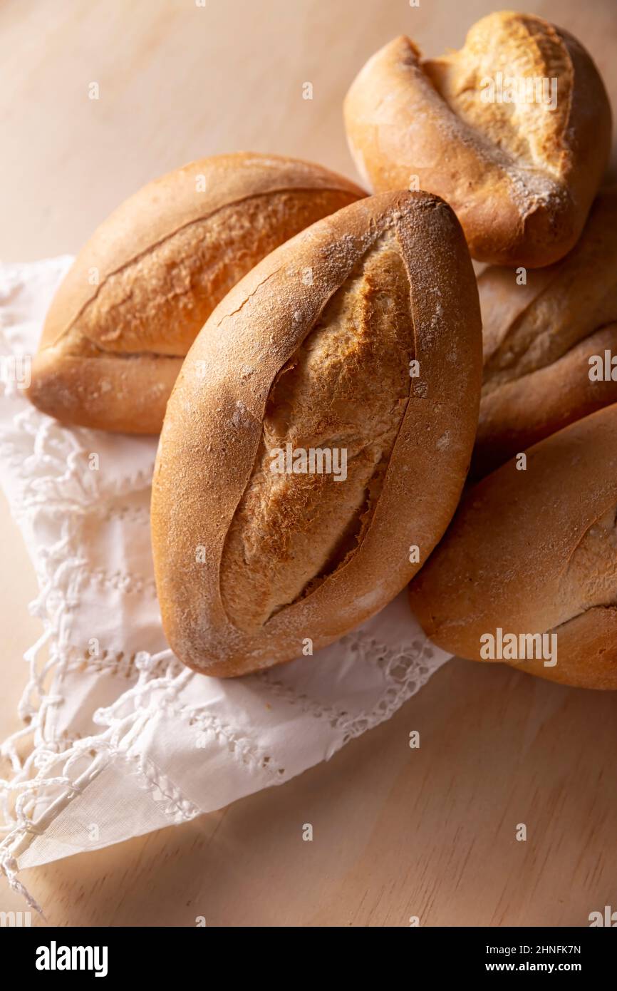 Bolillos. Traditional mexican bakery. White bread commonly used to ...