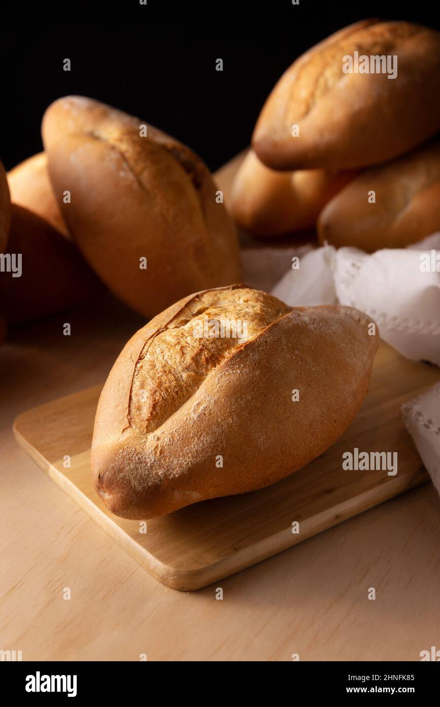 Bolillo. Traditional mexican bakery. White bread commonly used to ...