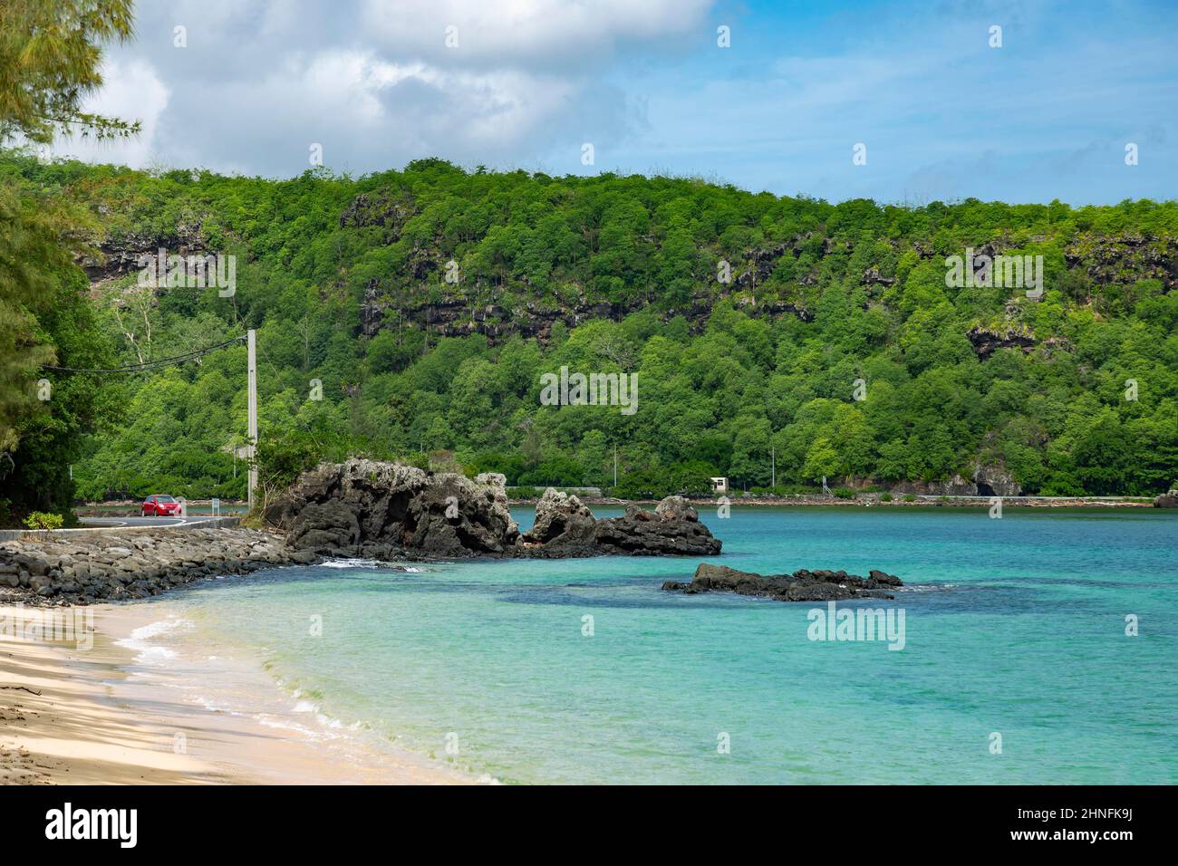 La prairie beach in the south of the republic of Mauritius, east Africa ...