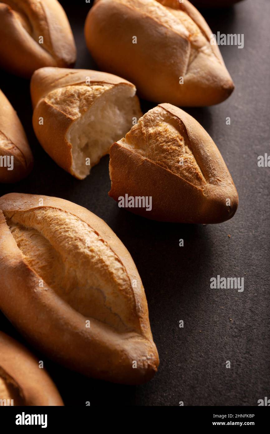 Bolillos. Traditional mexican bakery. White bread commonly used to ...