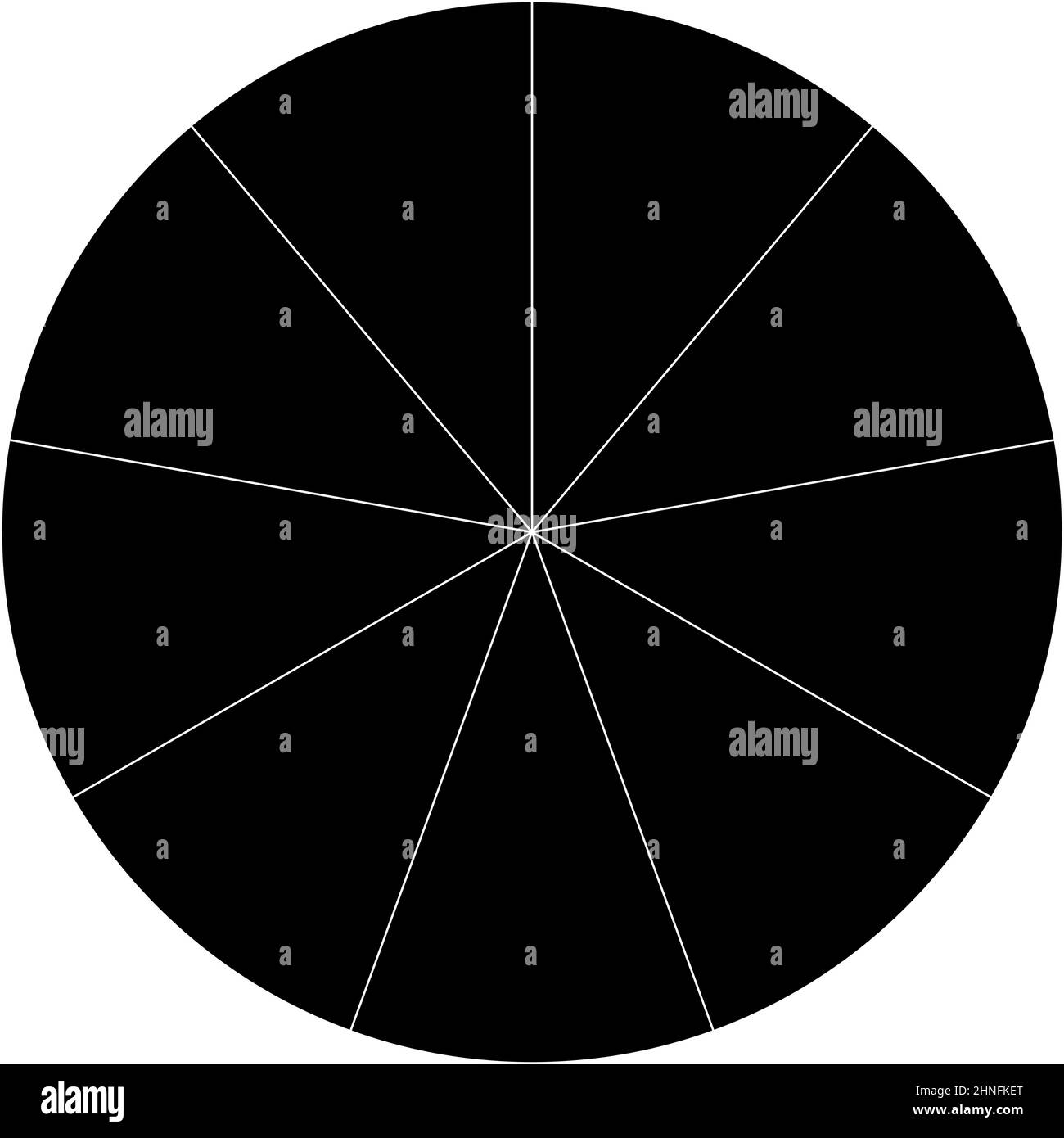 Pie chart, pie graph circle circular diagram from 2 to 65 sections ...