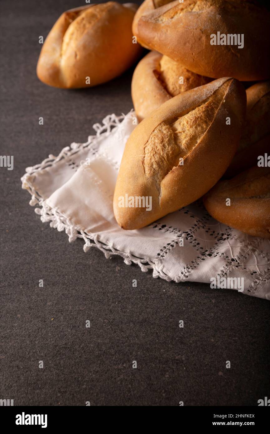 Bolillos. Traditional mexican bakery. White bread commonly used to ...