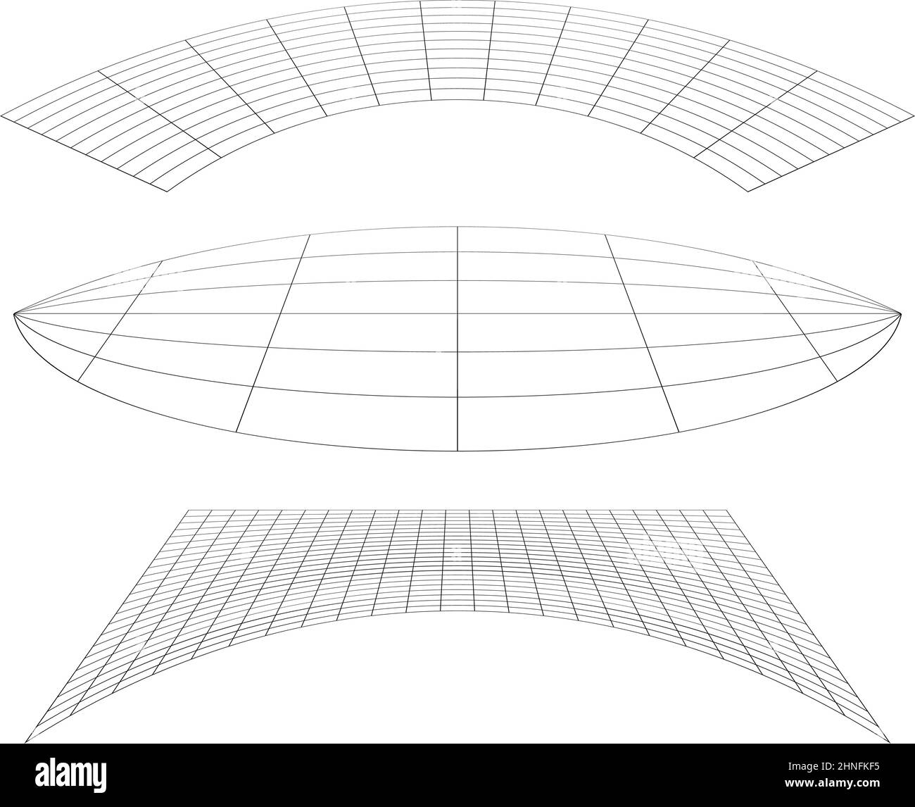 Graticule grid, mesh plane with deform, distortion effect. Reticulate ...