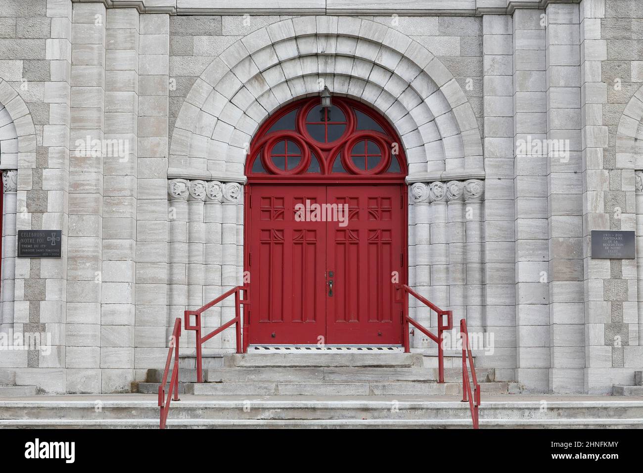 Main entrance, Saint Timothy Catholic Church, Province of Quebec ...