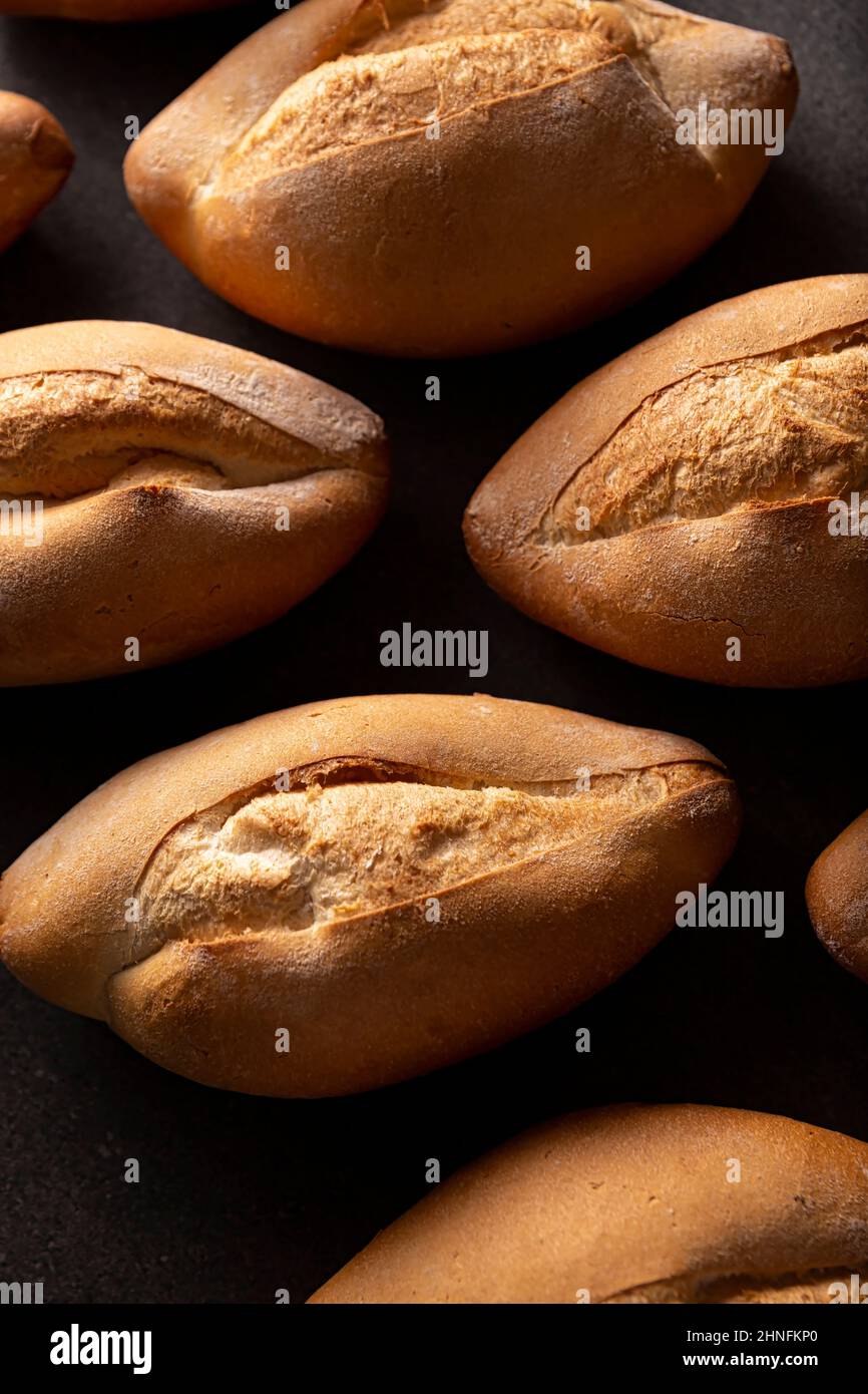 Bolillo. Traditional mexican bakery. White bread commonly used to ...