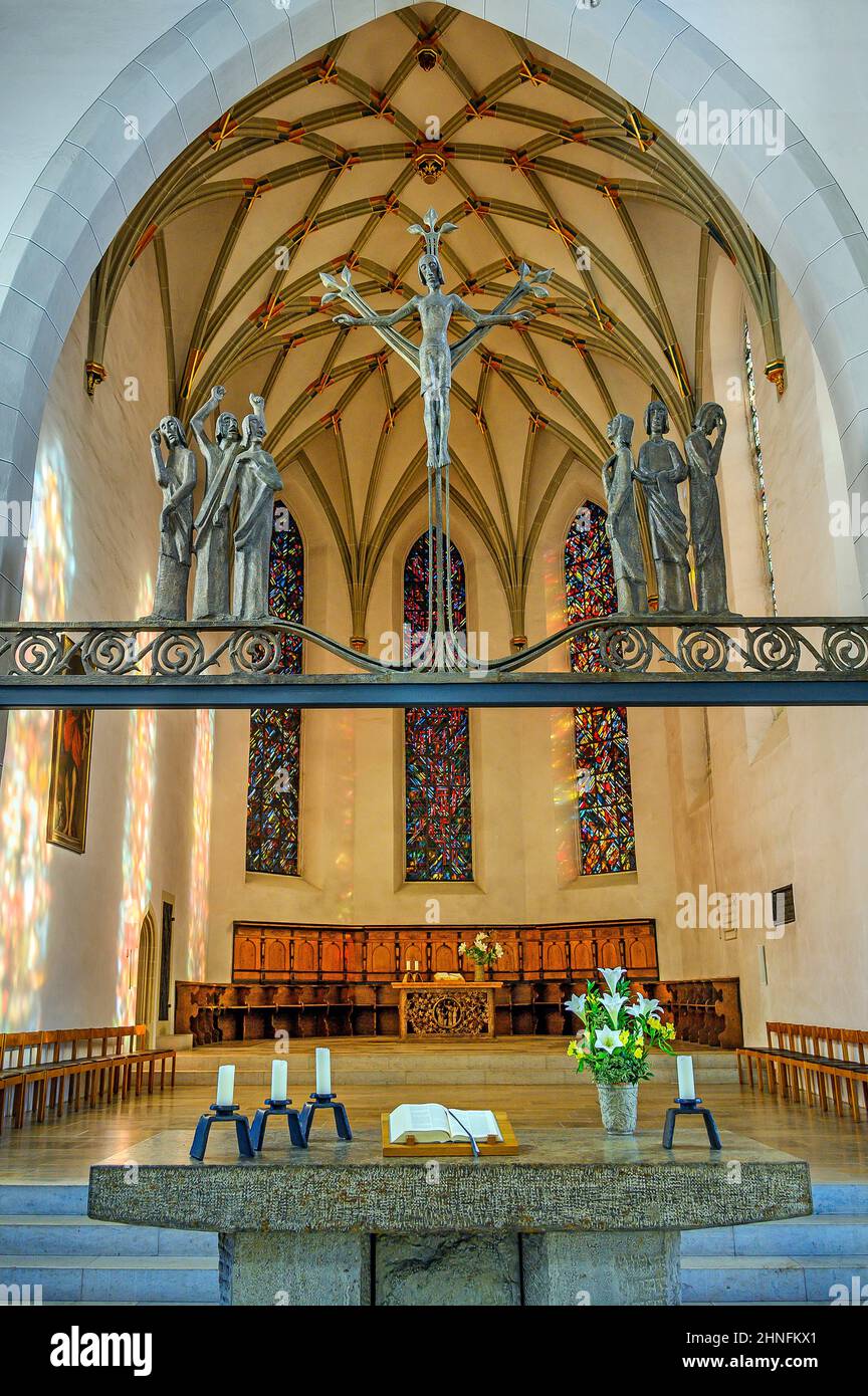 Main altar, Protestant town parish church of St. Nicholas ...