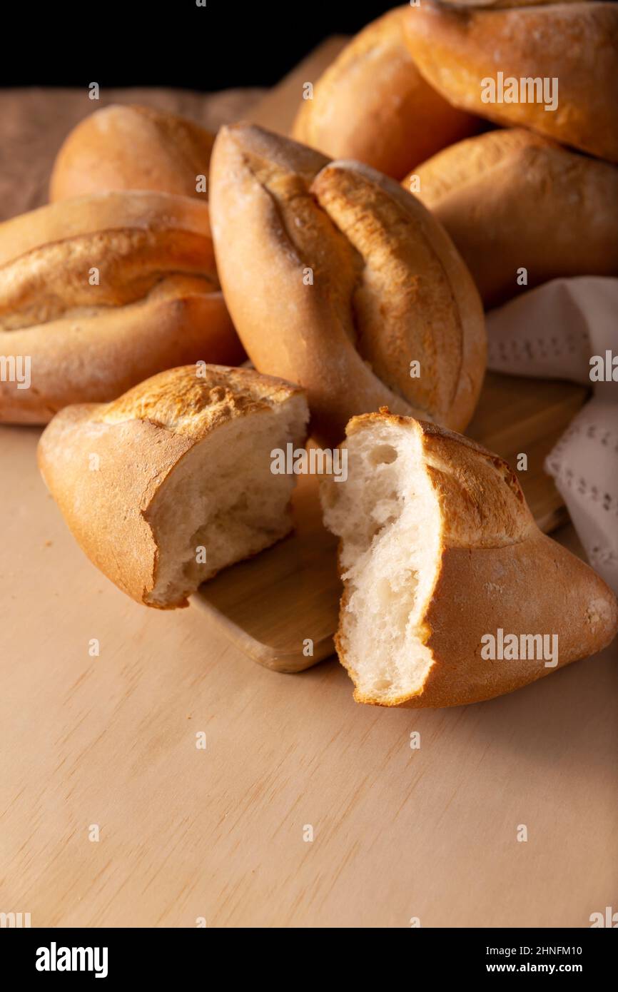 Bolillos. Traditional mexican bakery. White bread commonly used to ...