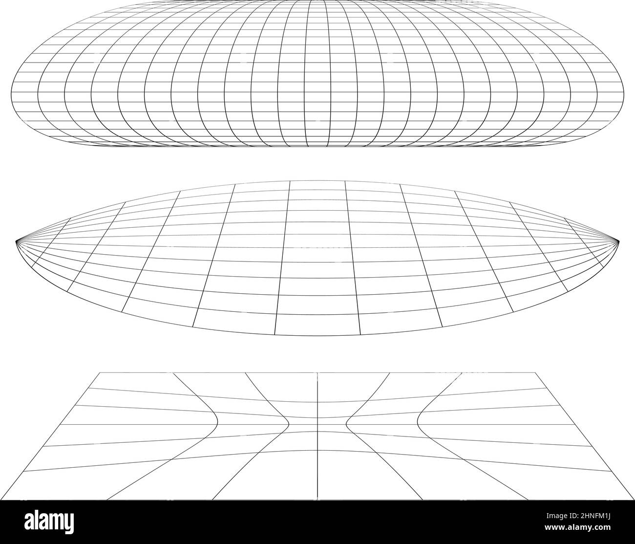 Graticule grid, mesh plane with deform, distortion effect. Reticulate ... Graticule grid, mesh plane with deform, distortion effect. Reticulate ...