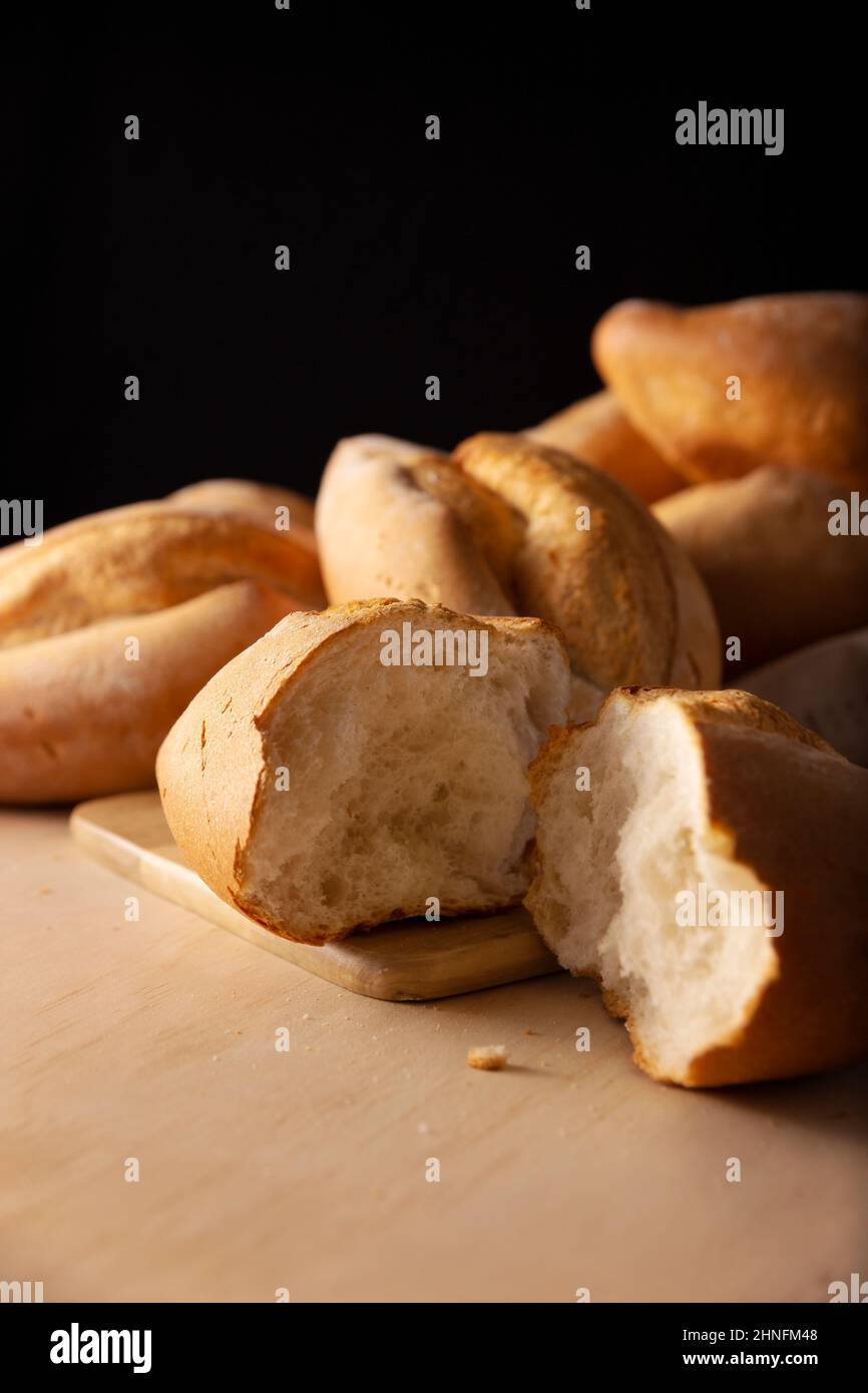 Bolillos. Traditional mexican bakery. White bread commonly used to ...