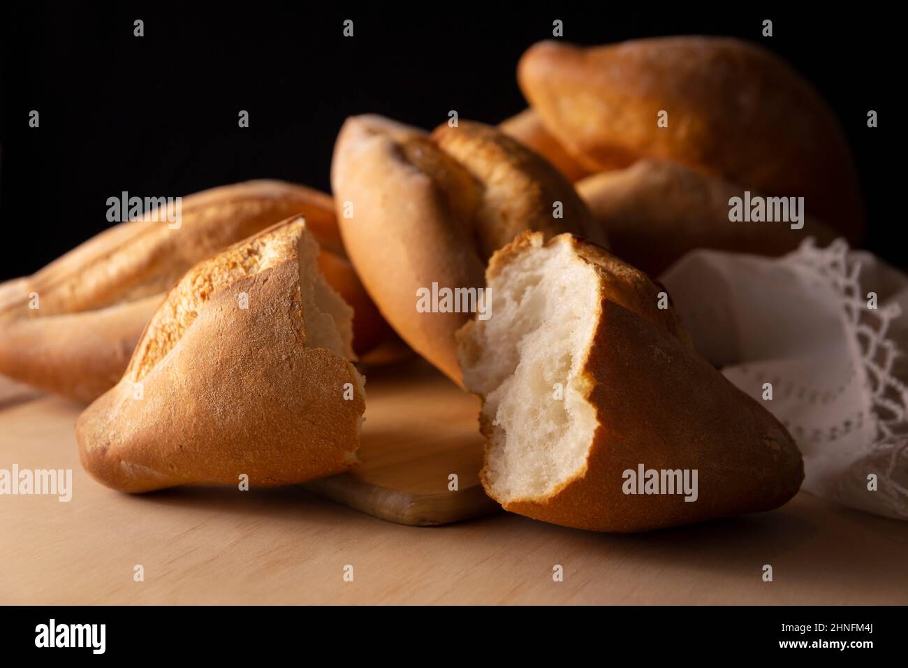 Bolillos. Traditional mexican bakery. White bread commonly used to ...