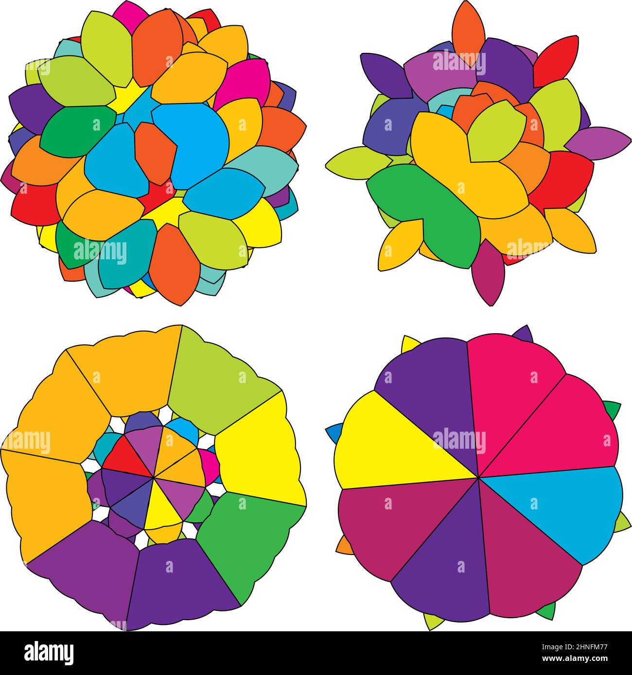 Colorful sacred geometry illustration, icon. Abstract lotus, flower ...