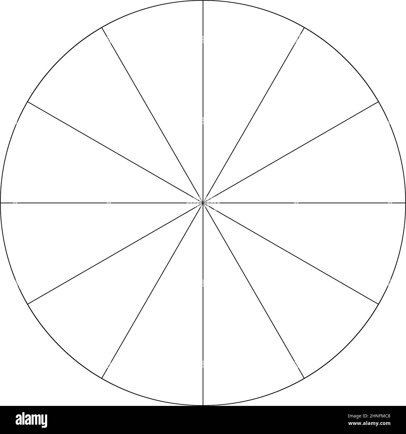 Pie chart, pie graph circle circular diagram from 2 to 65 sections ...