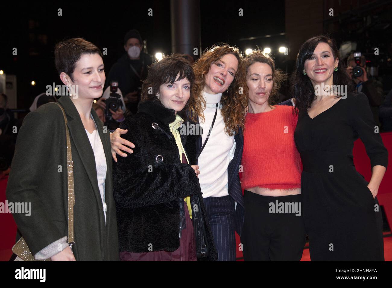 Berlin, Germany, February 16, 2022, Actress Aude Mathieu, actress Laure ...