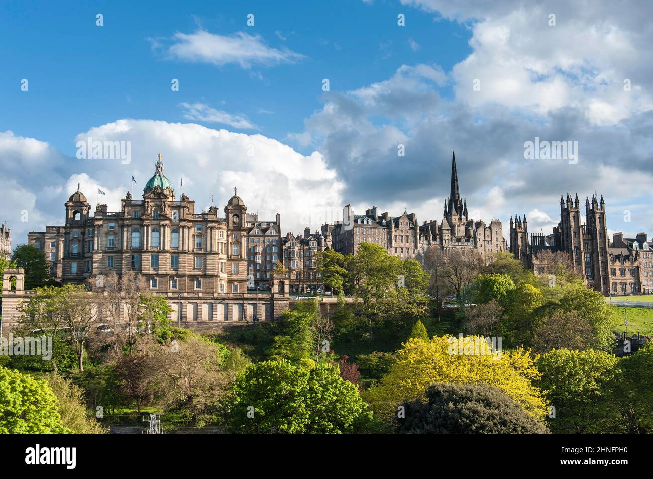 City view, Museum on the Mound left, New Collage University of Edinburg ...