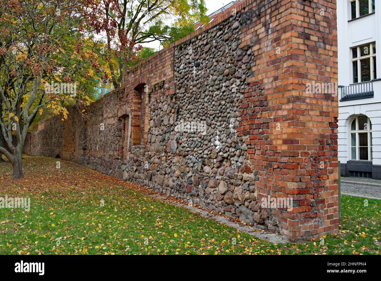 Remainder of the historic city wall in the Mitte district, Berlin ...