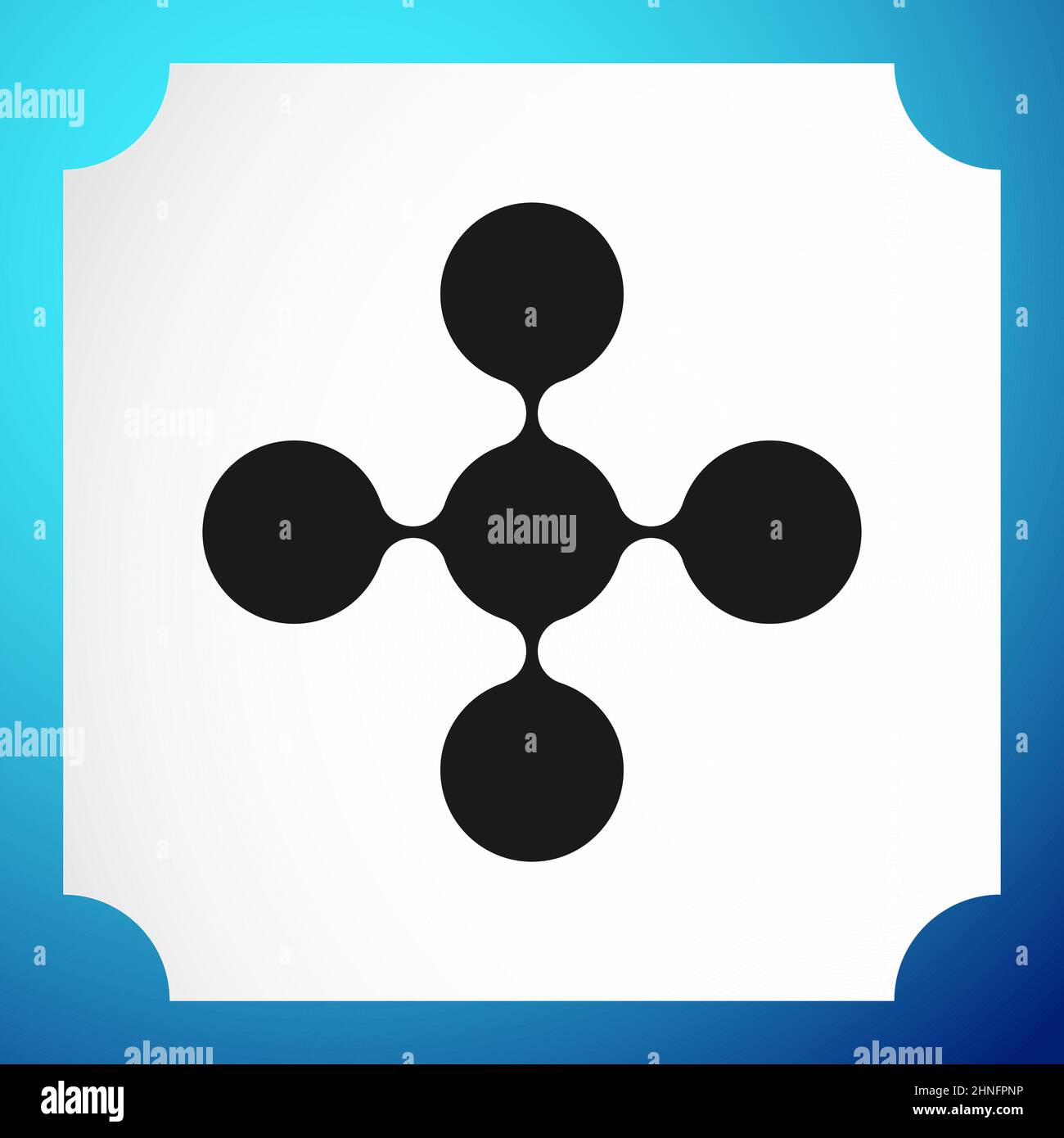 Connected circles, nodes as technology, tech, electronics and ...