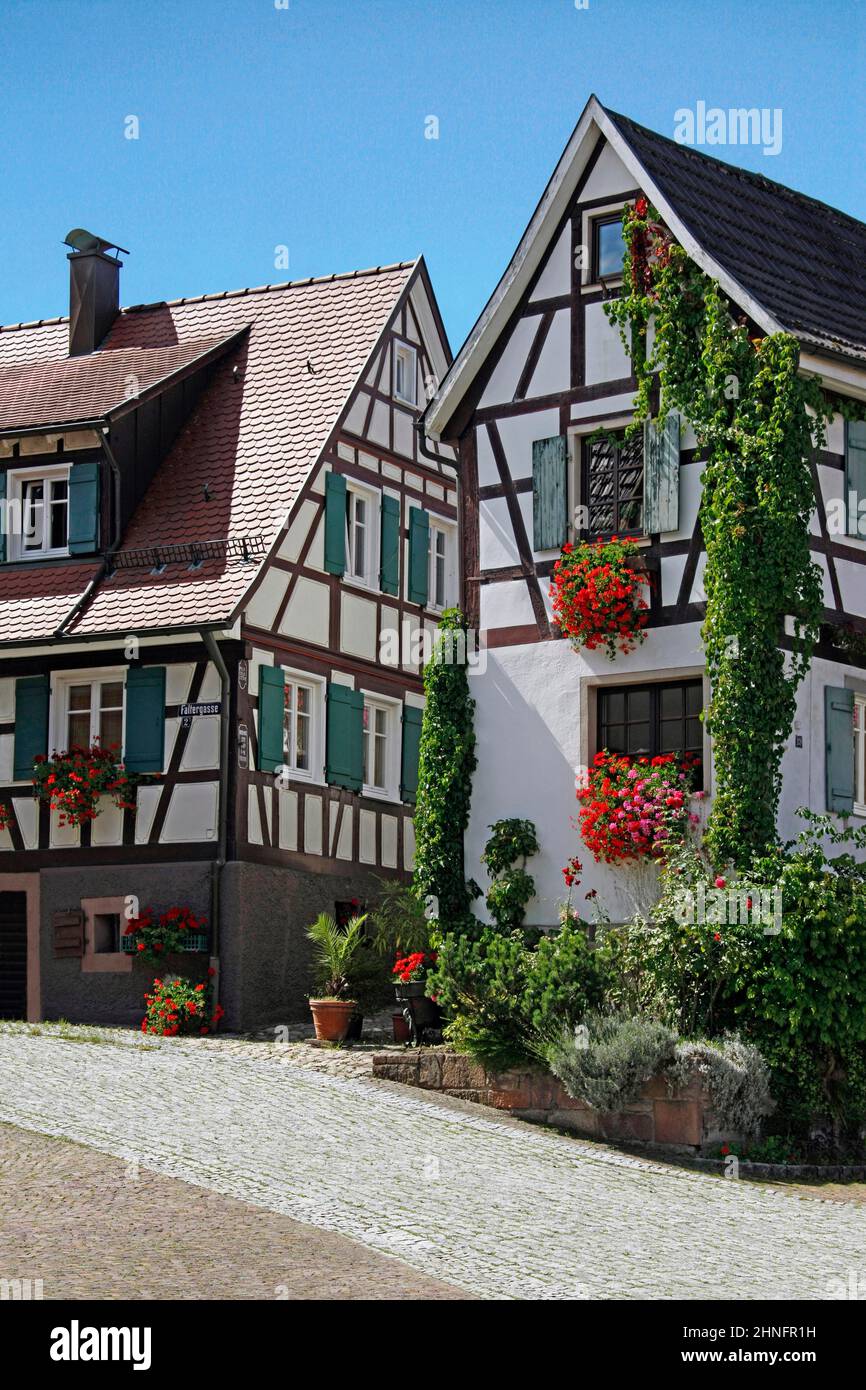 Half-timbered houses, old town, Gernsbach, Baden-Wuerttemberg, Germany ...