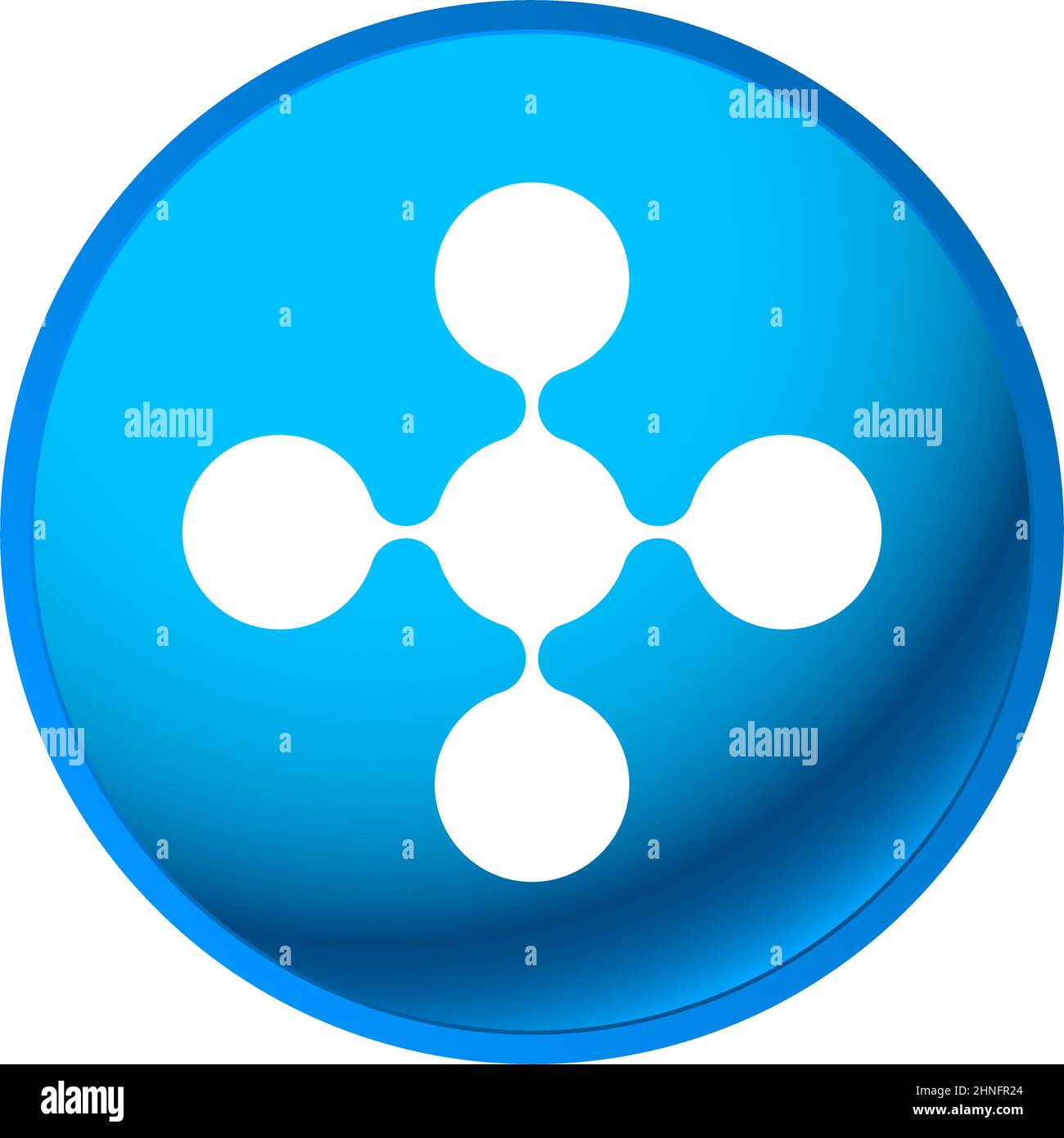 Connected circles, nodes as technology, tech, electronics and ...