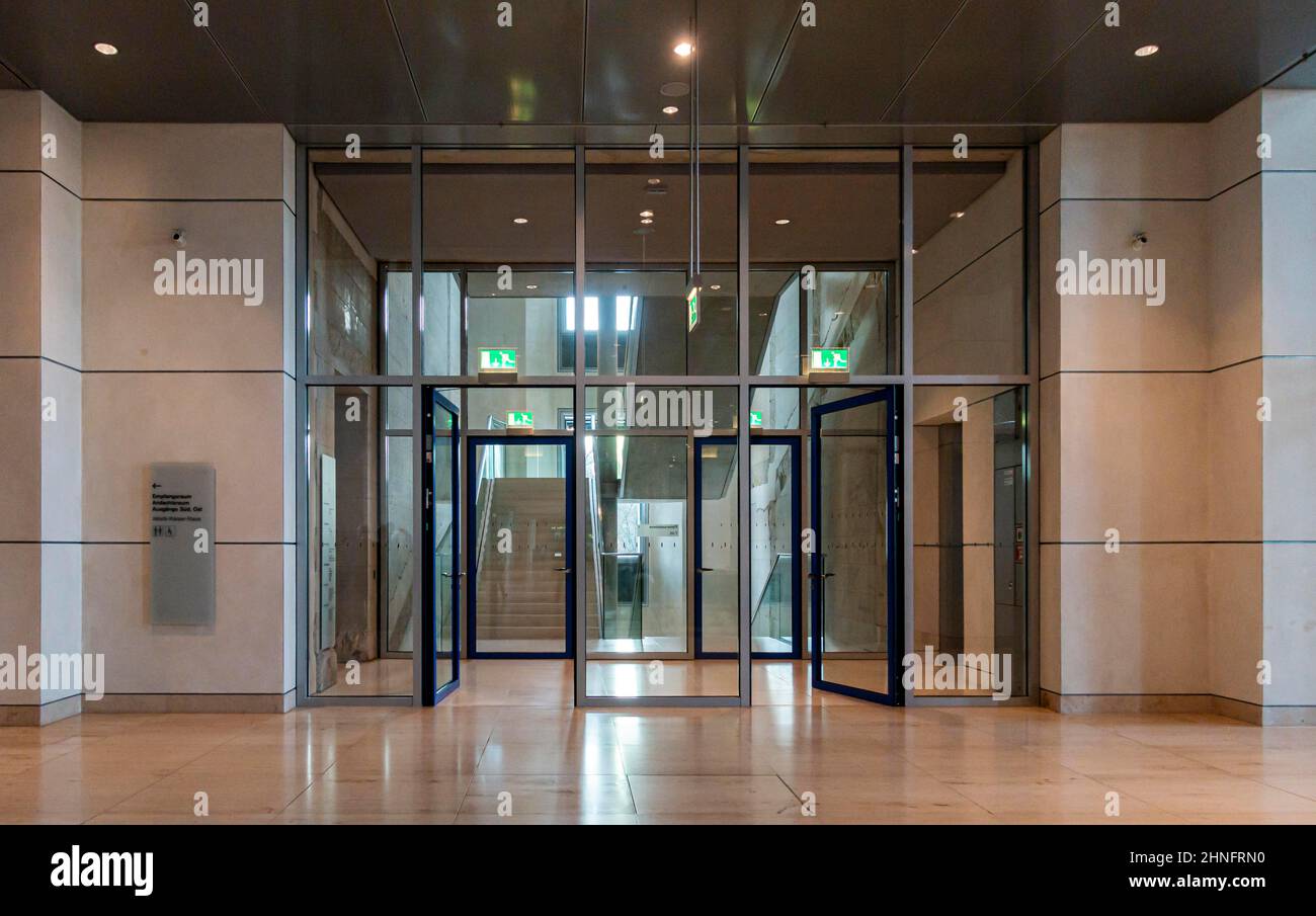 Foyer with glass doors in the Reichstag, Berlin, Germany Stock Photo ...