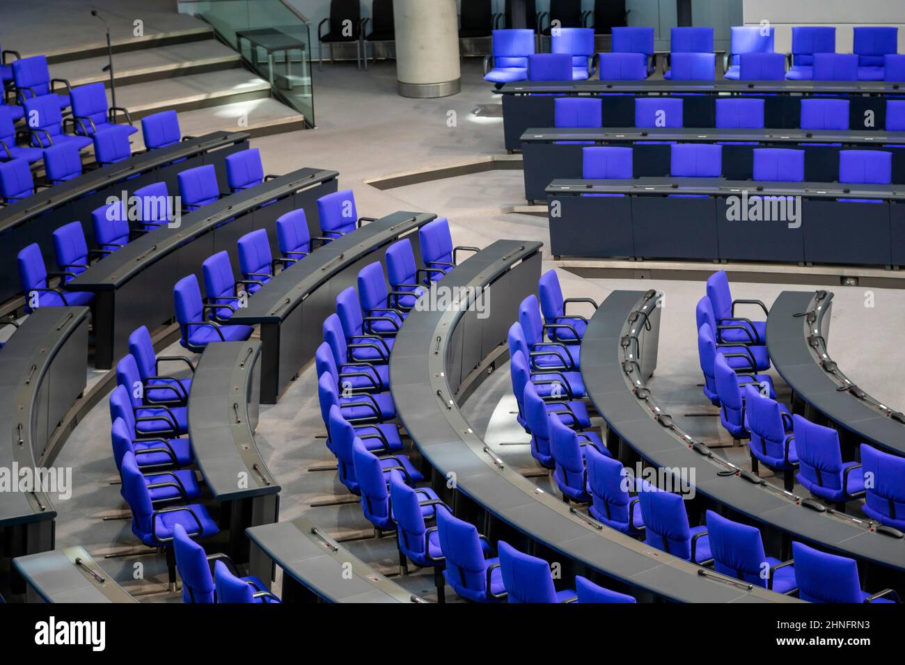 The Plenary Hall of the German Bundestag in the Reichstag building ...