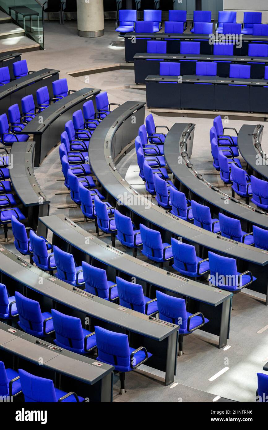 The Plenary Hall of the German Bundestag in the Reichstag building, Berlin, Germany Stock Photo ...