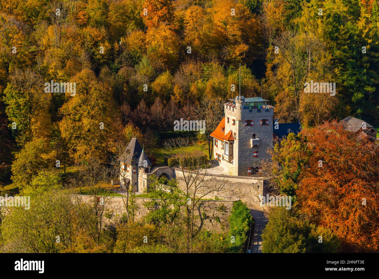 View from Hohensalzburg Fortress, Freyschloessl fortification tower in ...