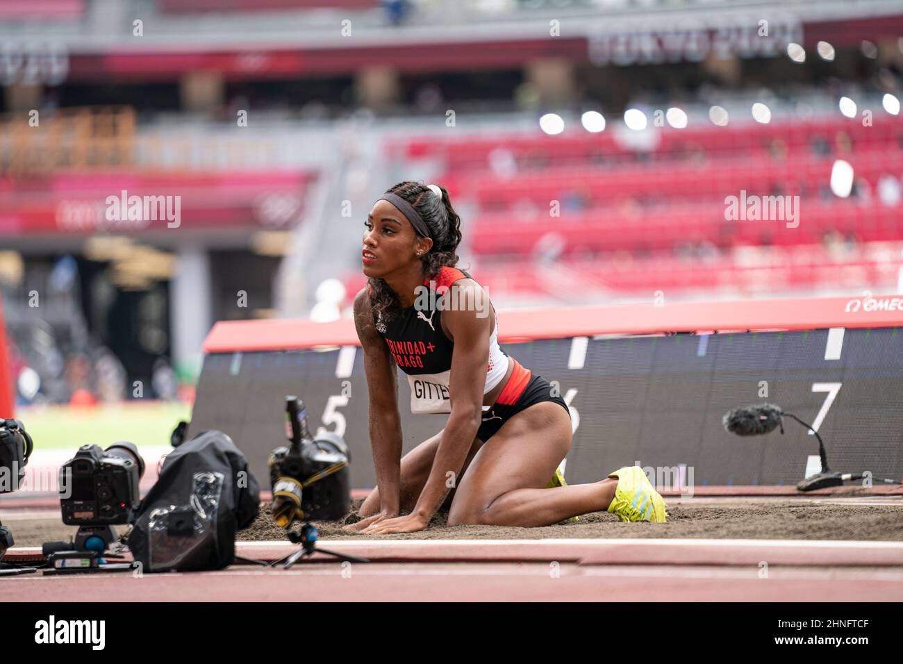 Tyra Gittens participating in the Tokyo 2020 Olympic Games in the long jump discipline Stock ...
