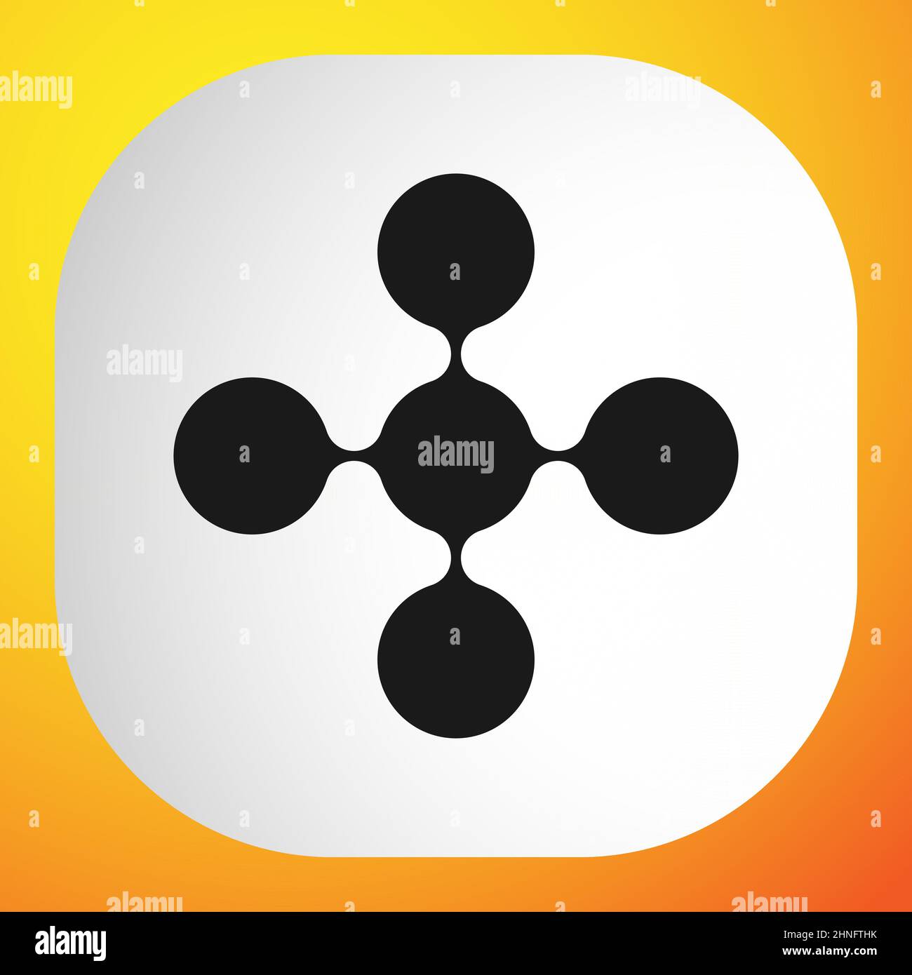 Connected circles, nodes as technology, tech, electronics and ...