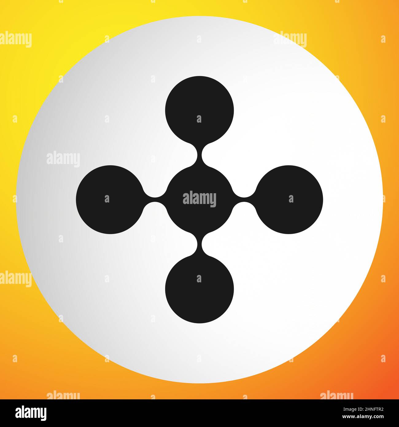 Connected circles, nodes as technology, tech, electronics and ...