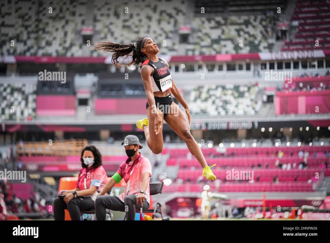 Tyra Gittens participating in the Tokyo 2020 Olympic Games in the long jump discipline Stock ...