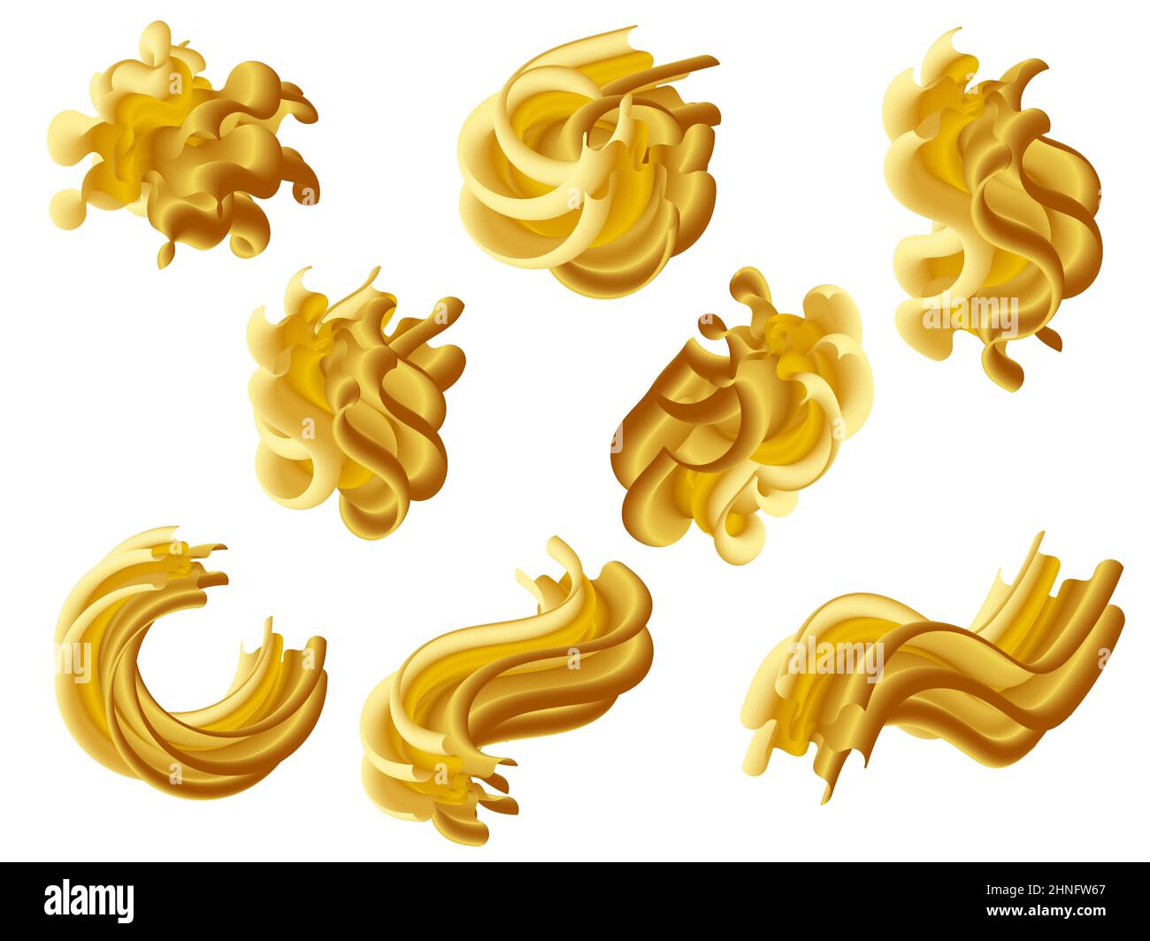 Realistic vector 3d objects. decor elements. Golden design elements ...