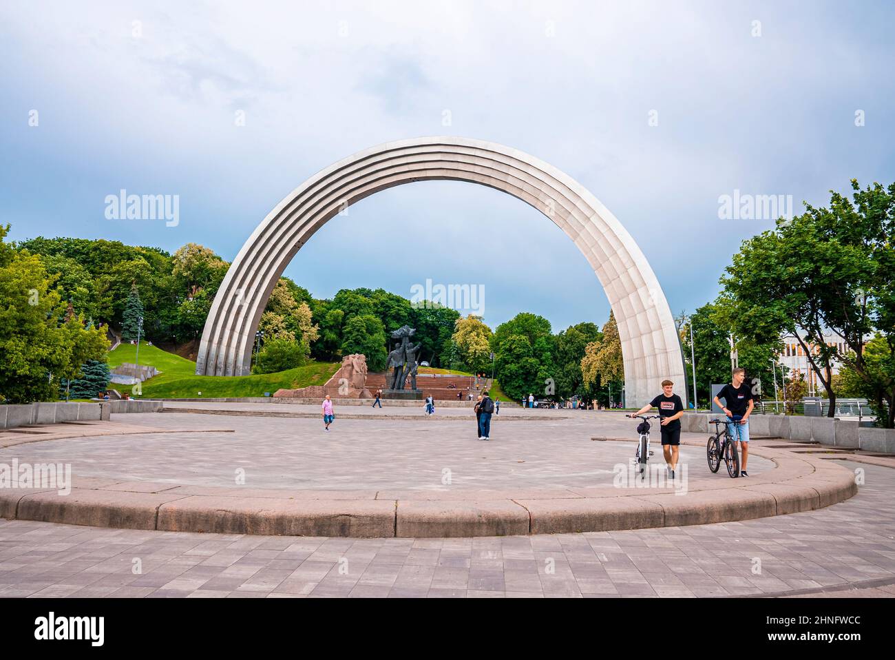 People's Friendship Arch a rainbow shaped arch made of titanium Stock ...
