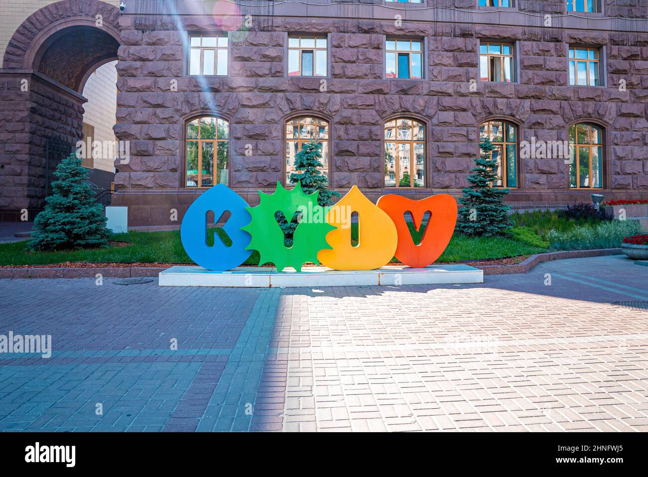 Kyiv tourist sign on a street in the capital of the ukraine Stock Photo ...