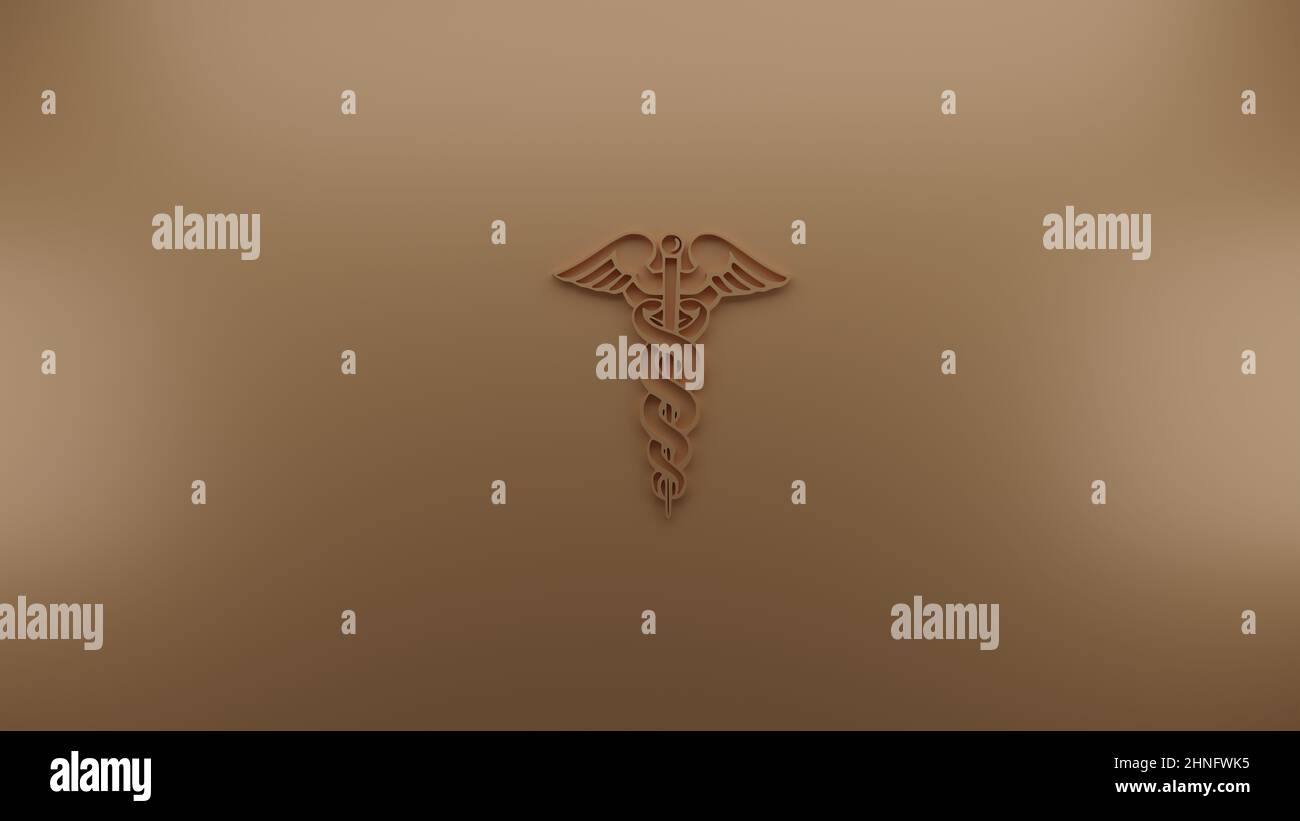 3D illustration of Caduceus symbol on a white background Stock Photo ...