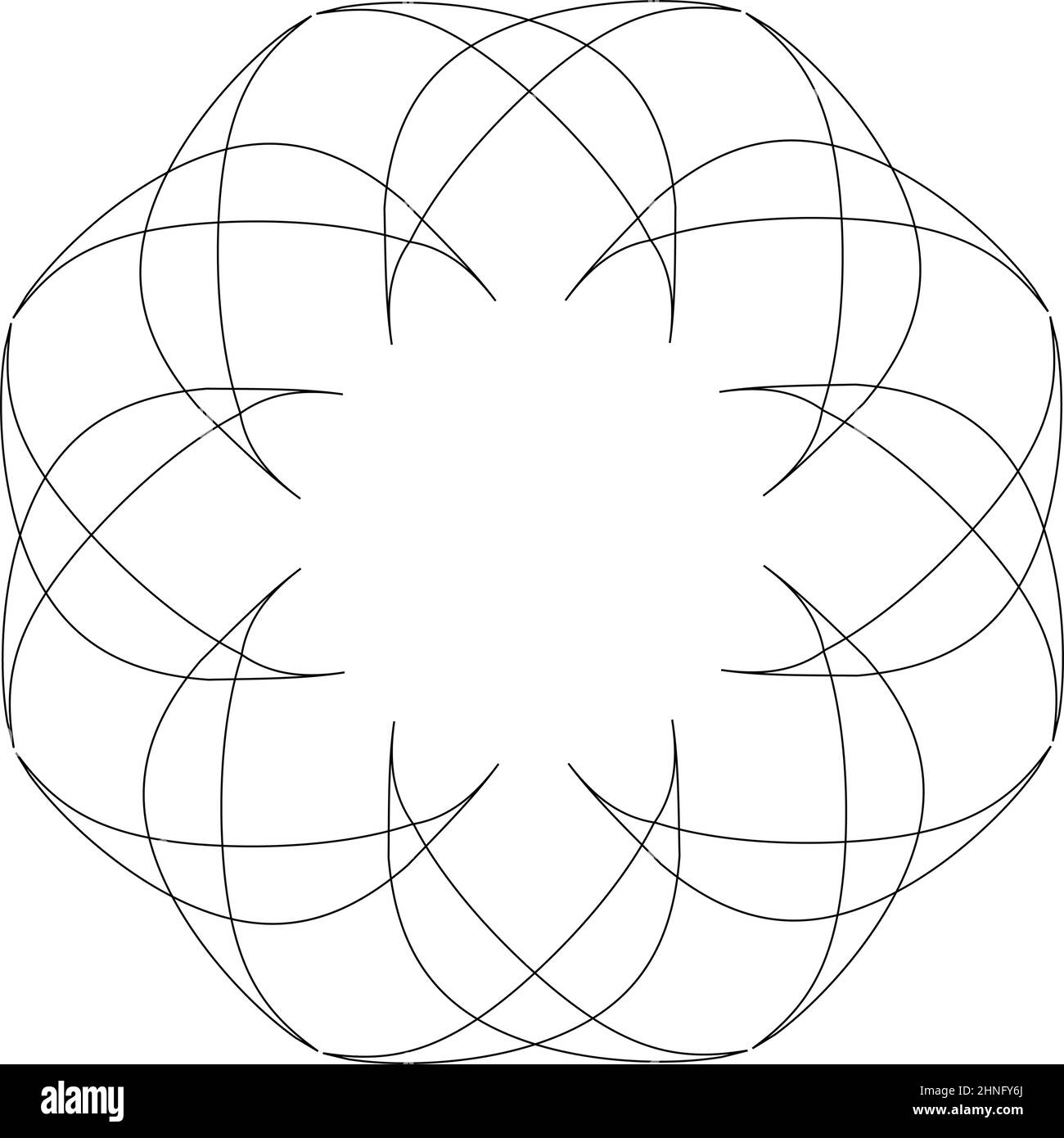 Radiating mandala. Circular geometric motif, icon, shape - stock vector ...