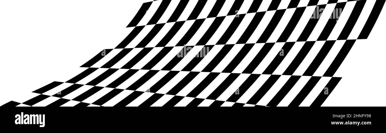 Abstract race flag, chess board, checker board pattern, texture with distort, deform effect ...