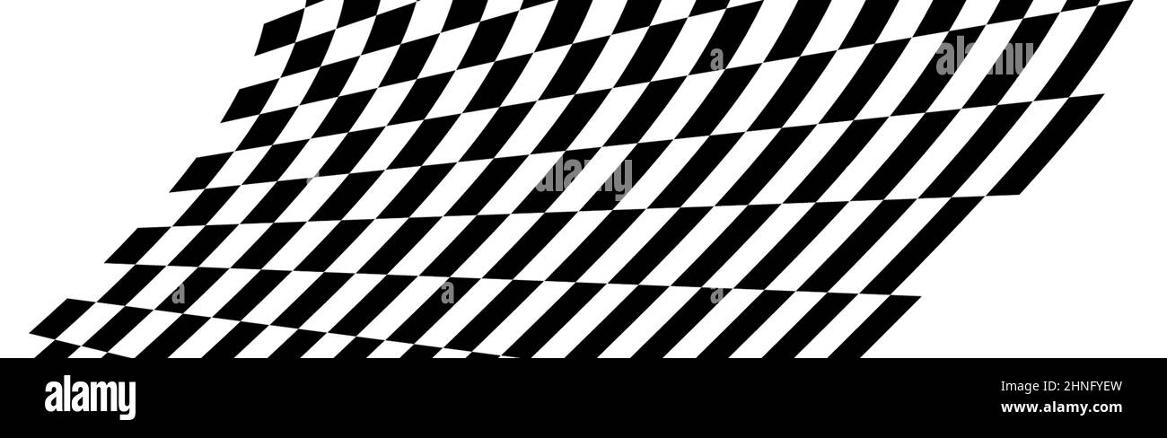 Abstract race flag, chess board, checker board pattern, texture with distort, deform effect ...