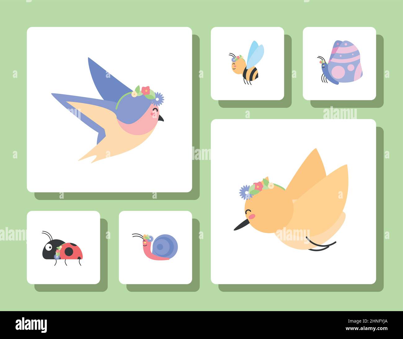 cartoon spring animals Stock Vector Image & Art - Alamy